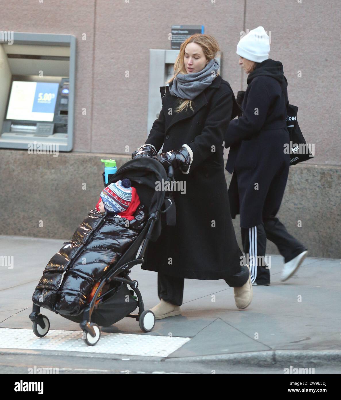 Jennifer Lawrence out for an early evening walk with her son Cy Maroney ...