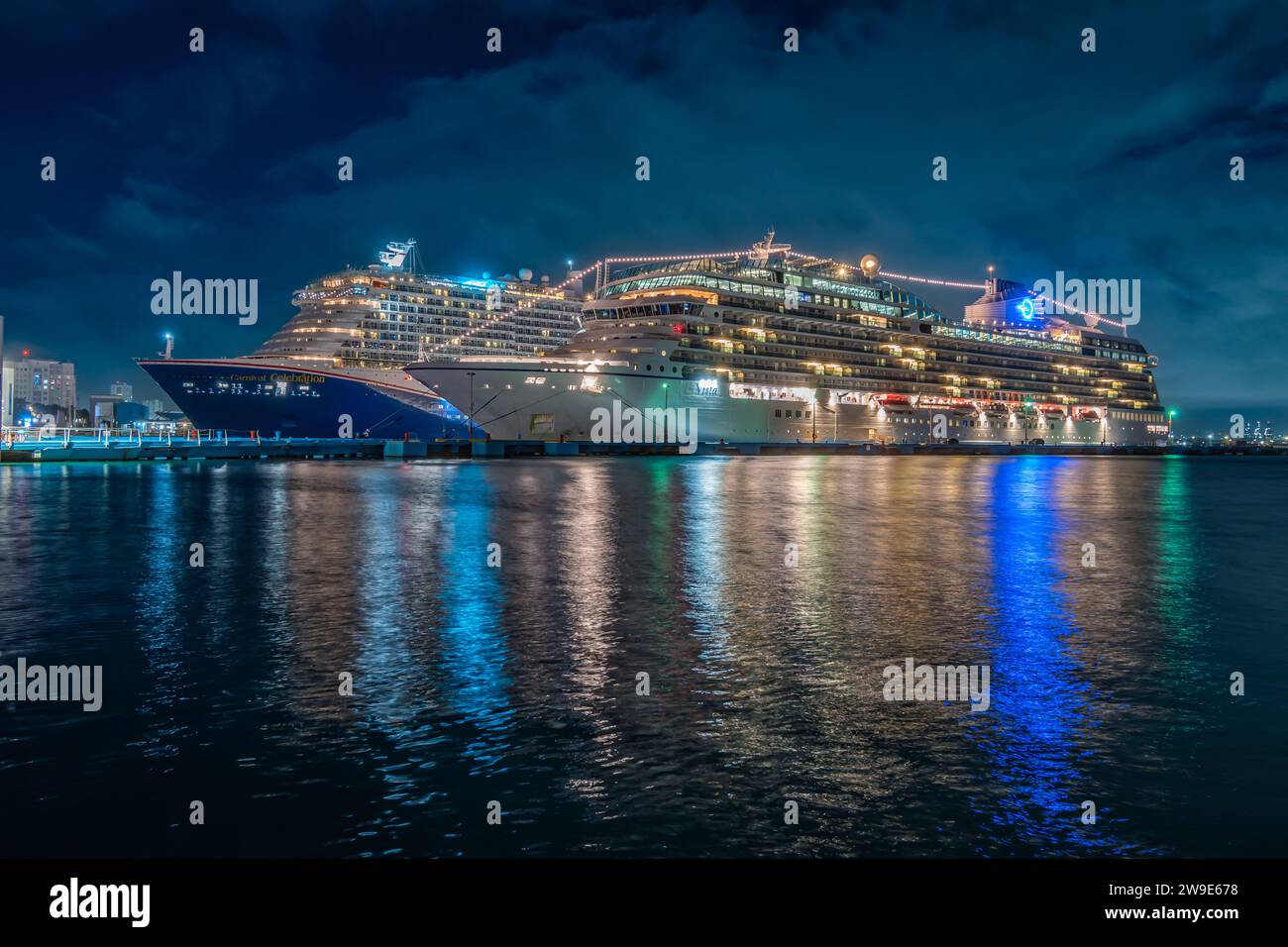 San Juan, Puerto Rico - Nov 22, 2023: Cruise ships Oceania Cruises new Vista ship and Carnival ...