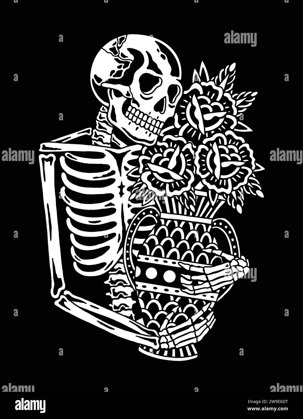 Skeleton hand rose Black and White Stock Photos & Images - Alamy
