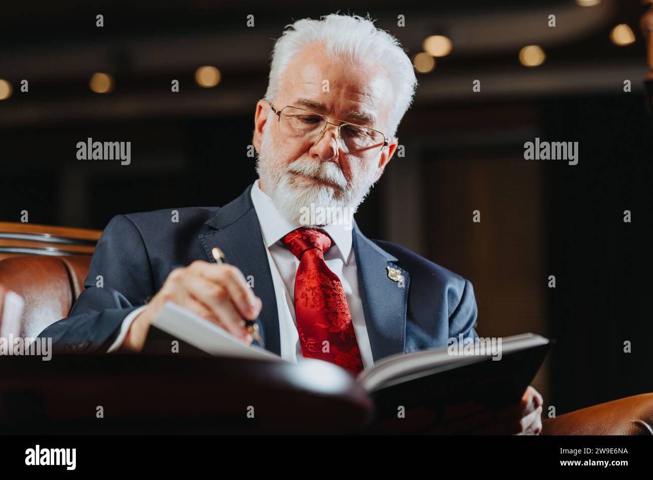 Experienced and Successful University Rector Posing Confidently in ...