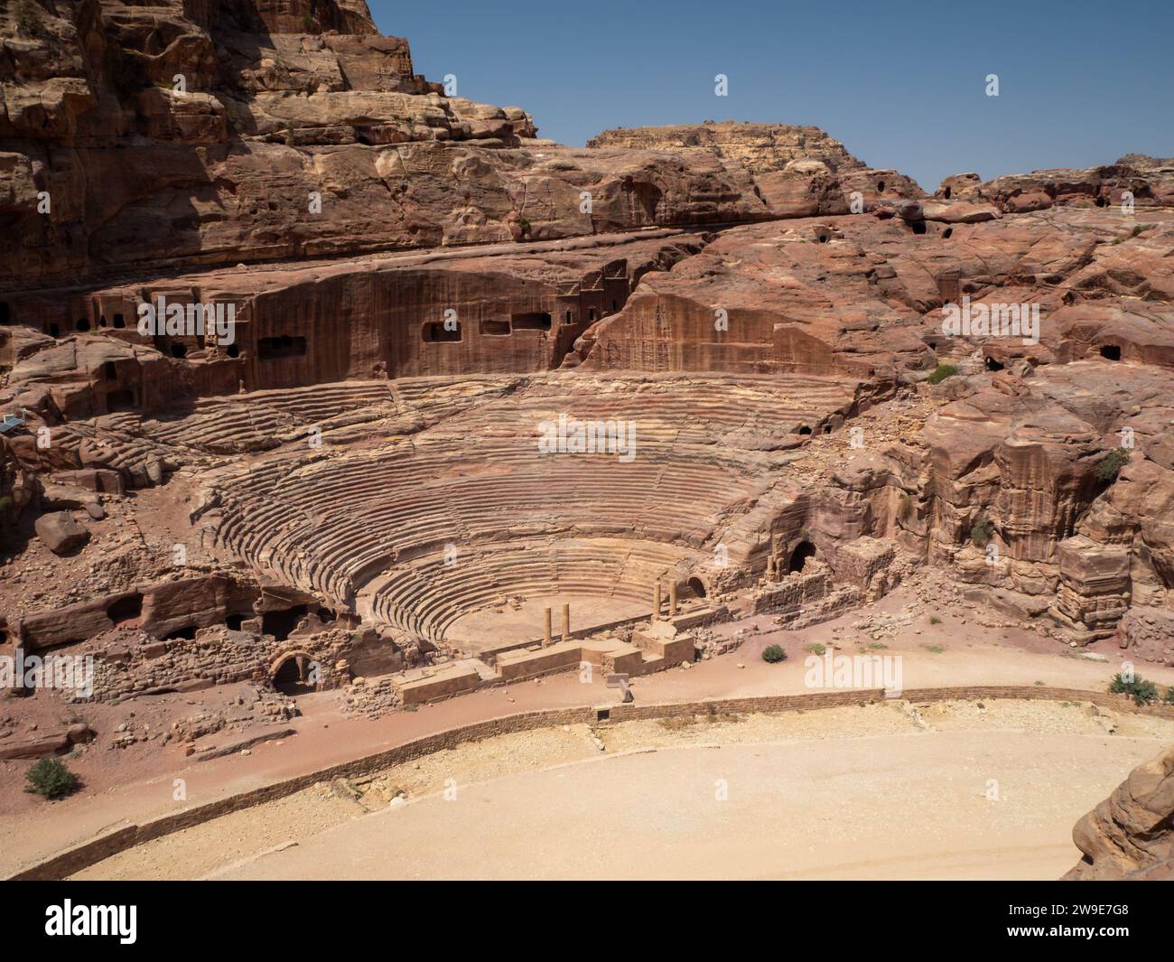 Roman amphitheater, Petra historic and archaeological city carved from ...