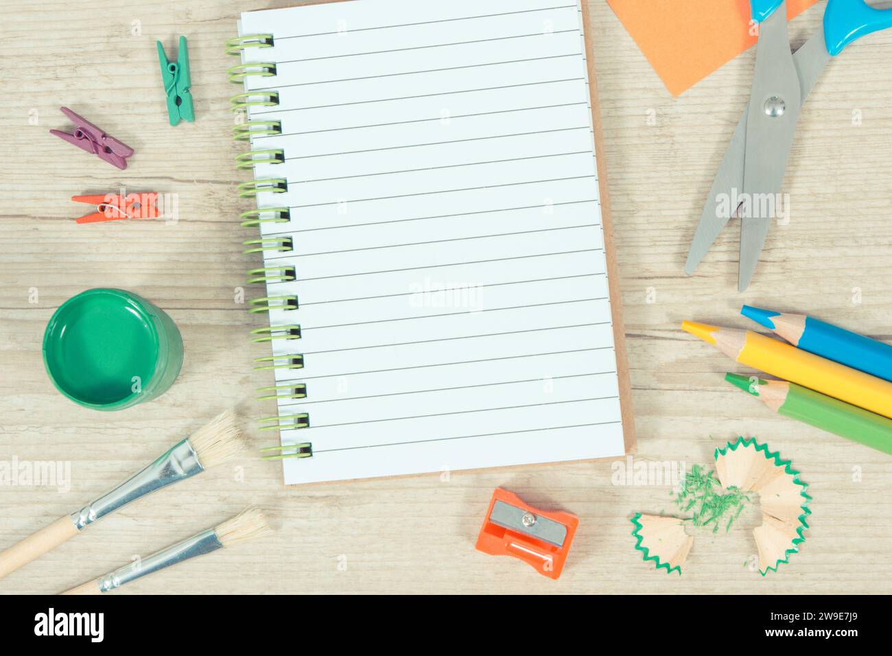 Notebook for notes and stationery accessories used for learning at ...