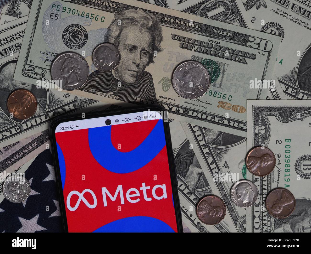 Germany. 27th Dec, 2023. In this photo illustration, a Meta Platforms, Inc. logo seen displayed ...