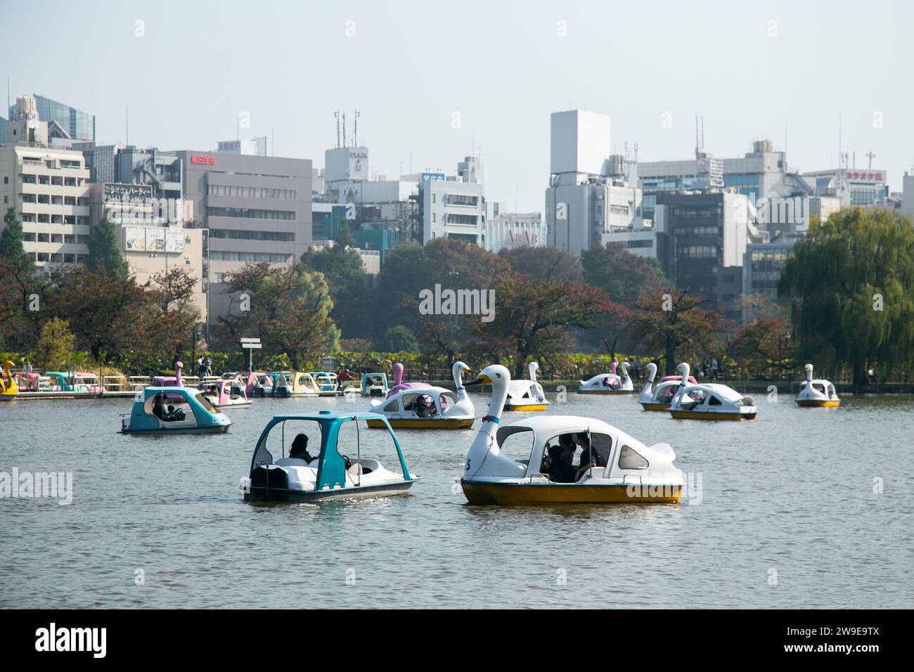 Tokyo, Japan; 1st October 2023: Artificial lake with boats and ...