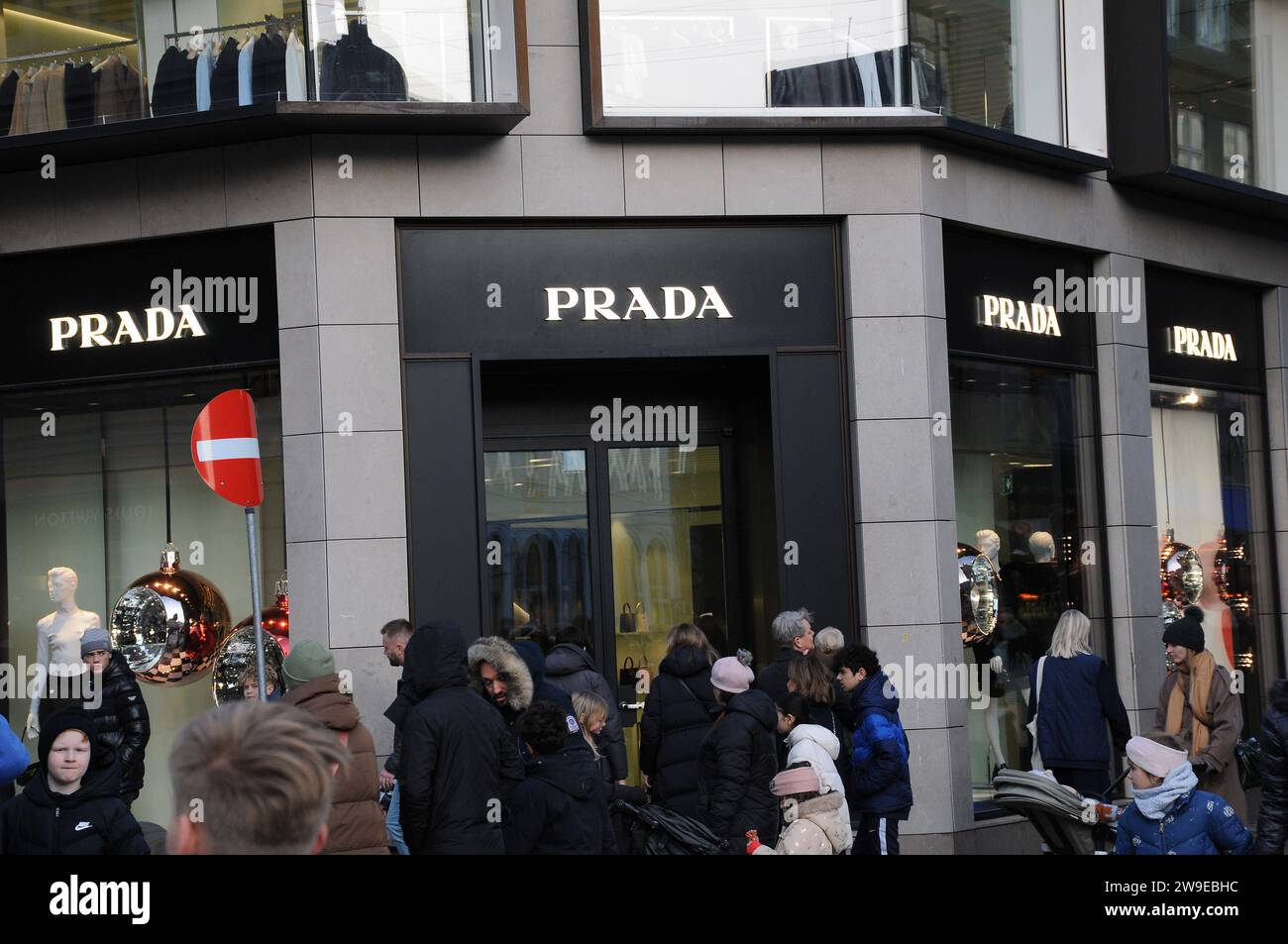 Copenhagen, Denmark /27 December 2023/.Prada store on stroeget in ...