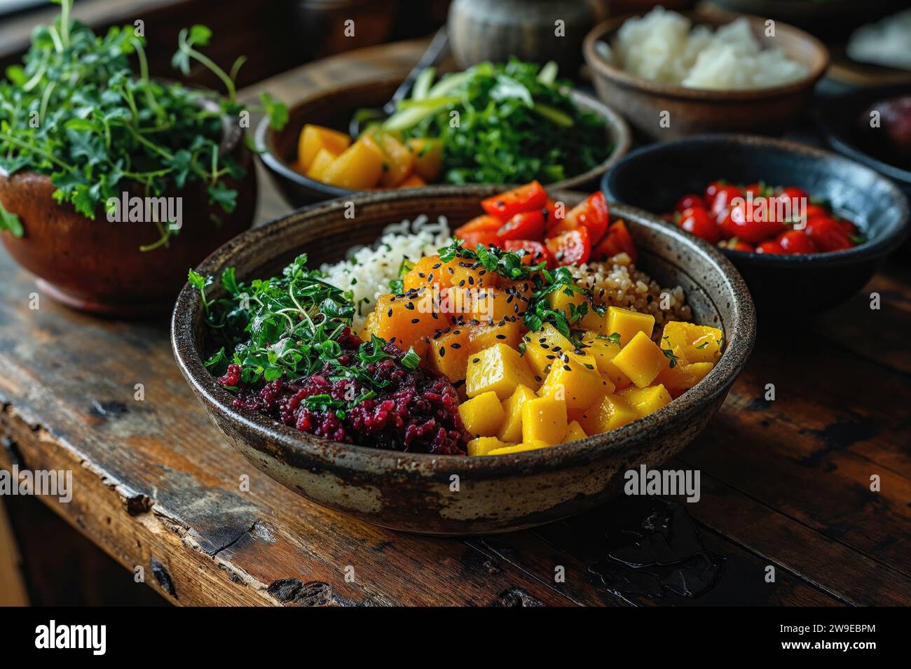 Buddha bowl grilled tofu hi-res stock photography and images - Alamy