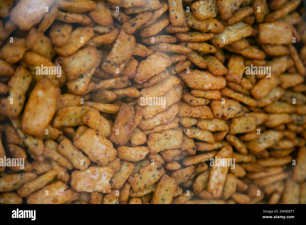 Japanese Rice cracker in Tokyo. A rice cracker is an East Asian cracker ...