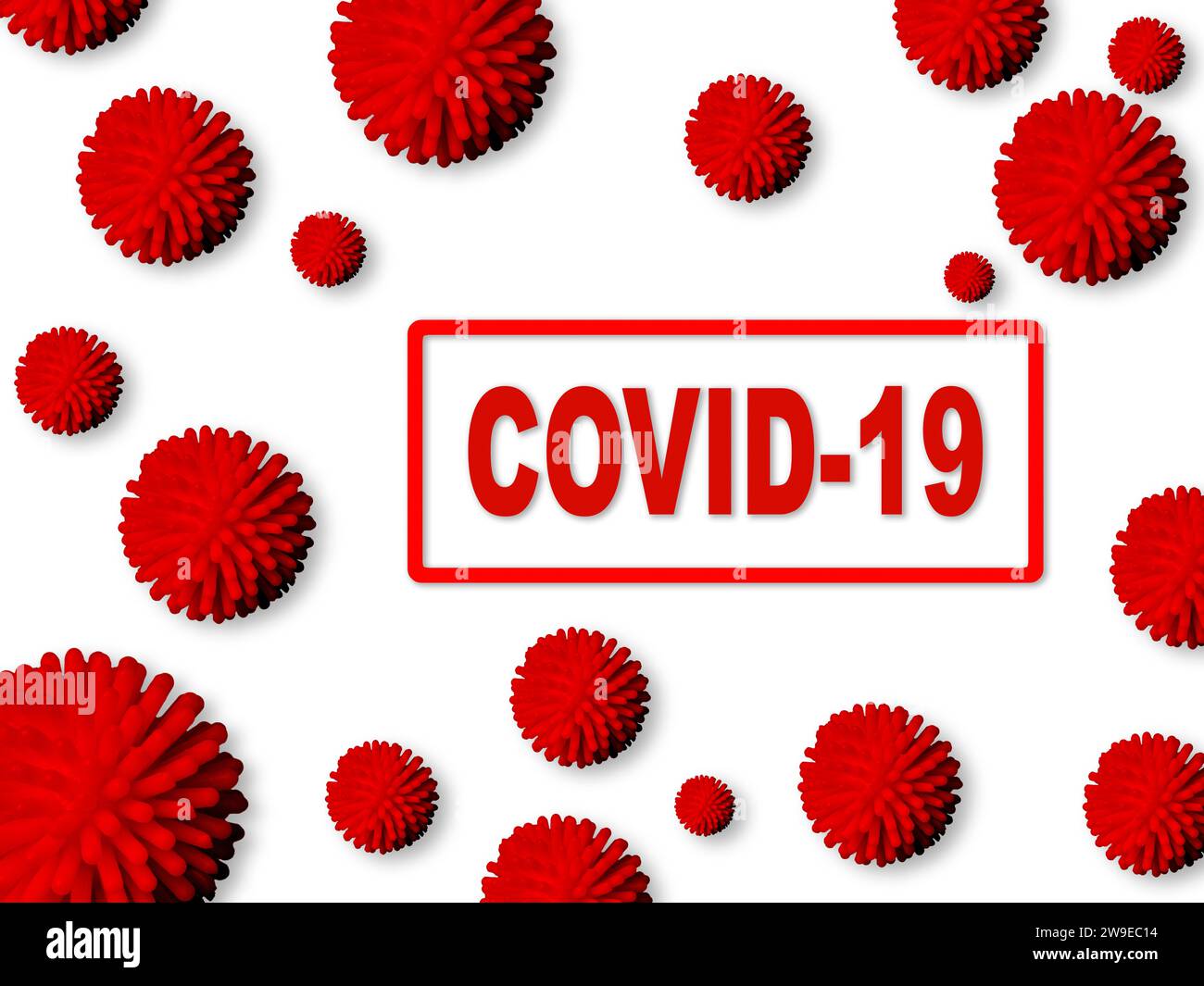 Coronavirus pandemic banner on white background. Covid-19 virus has ...