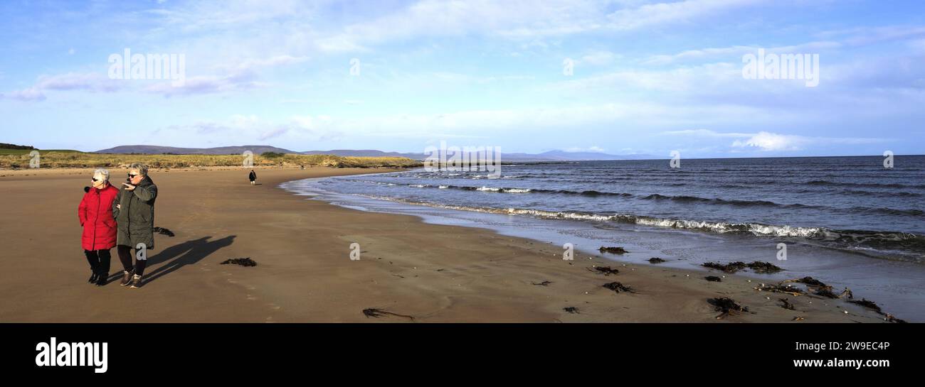 The big sandy beach at Dornoch village, East coast of Sutherland ...