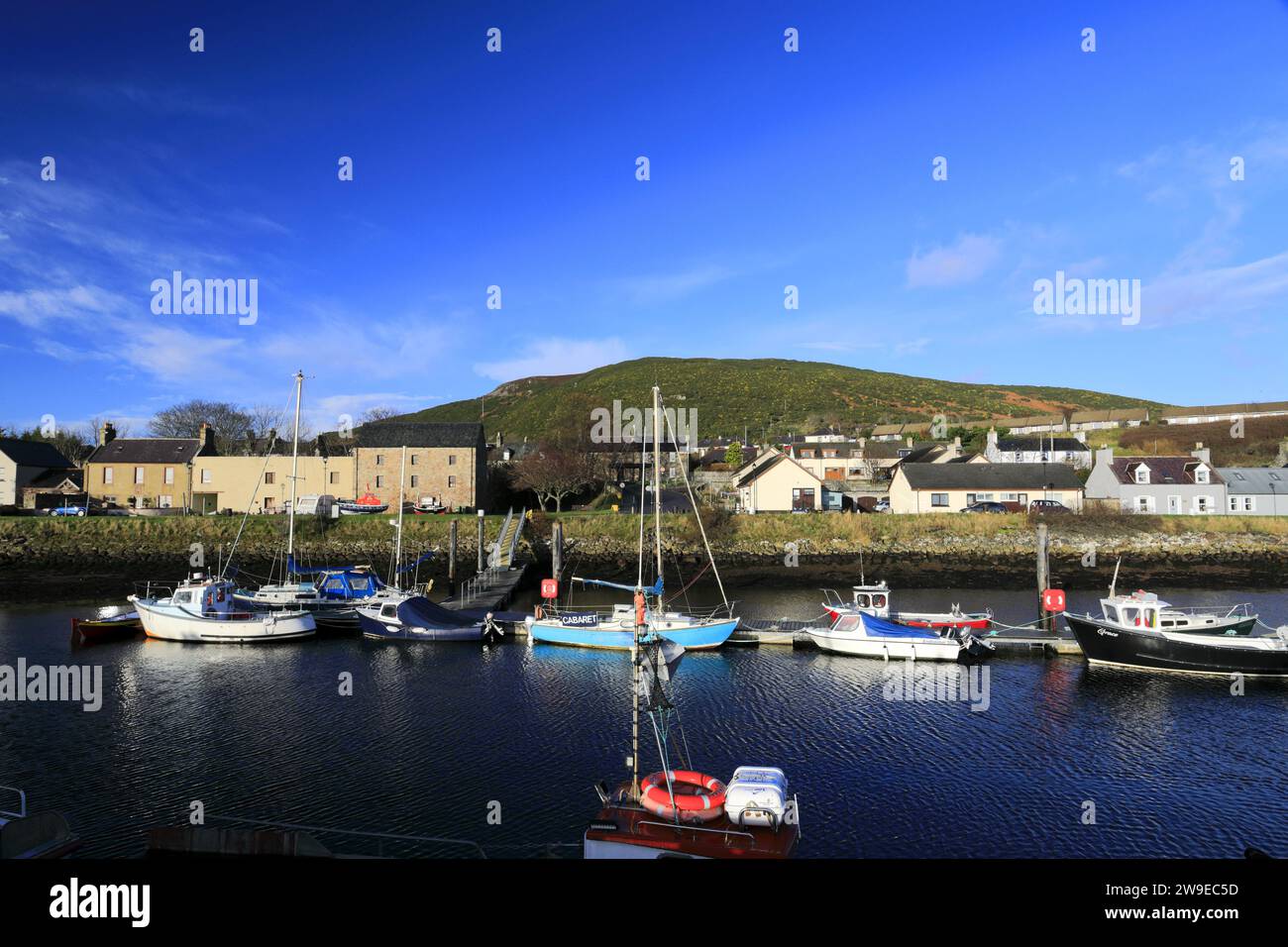 Fishing boats in the Harbour at Helmsdale village, east coast of ...