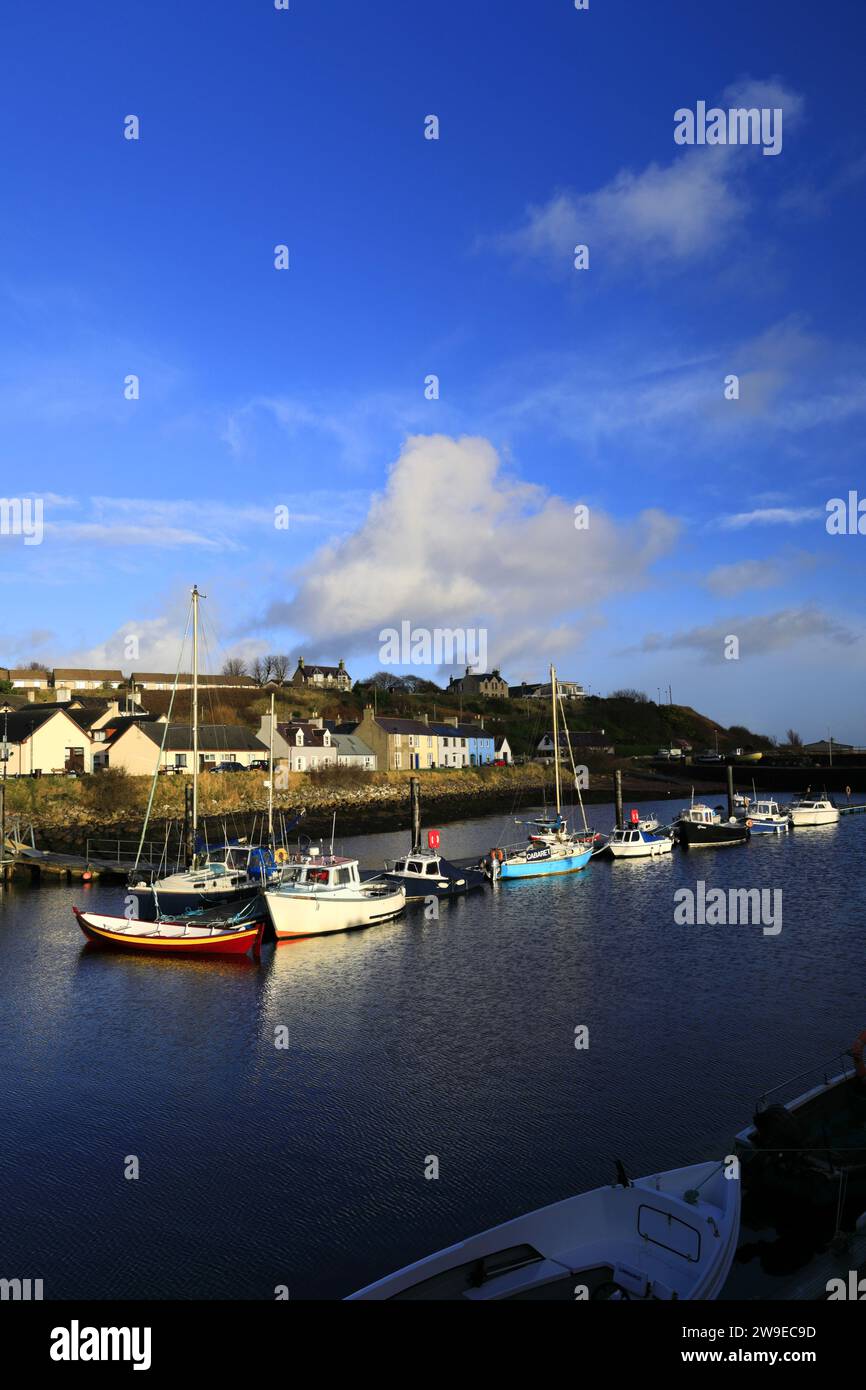 Fishing boats in the Harbour at Helmsdale village, east coast of ...