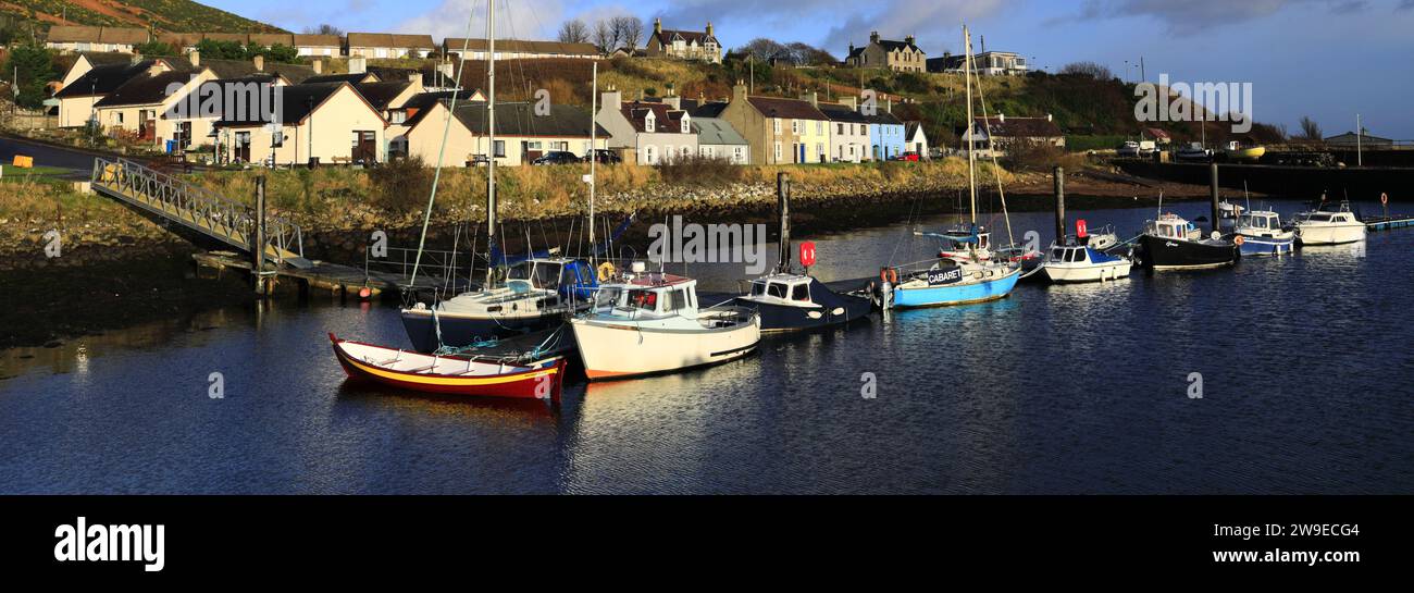 Fishing boats in the Harbour at Helmsdale village, east coast of ...