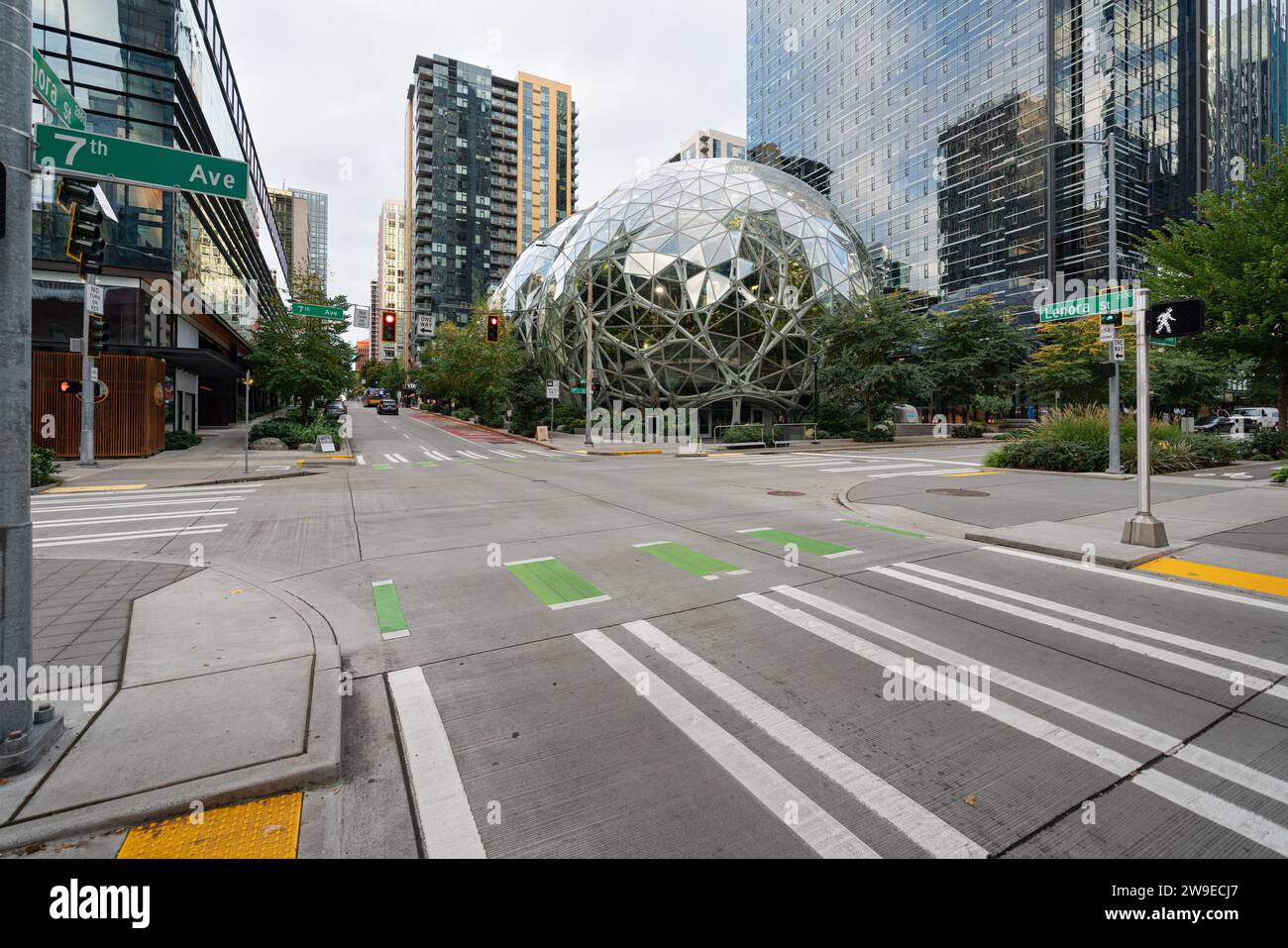 The Amazon Spheres in Seattle, Washington, United States Stock Photo ...
