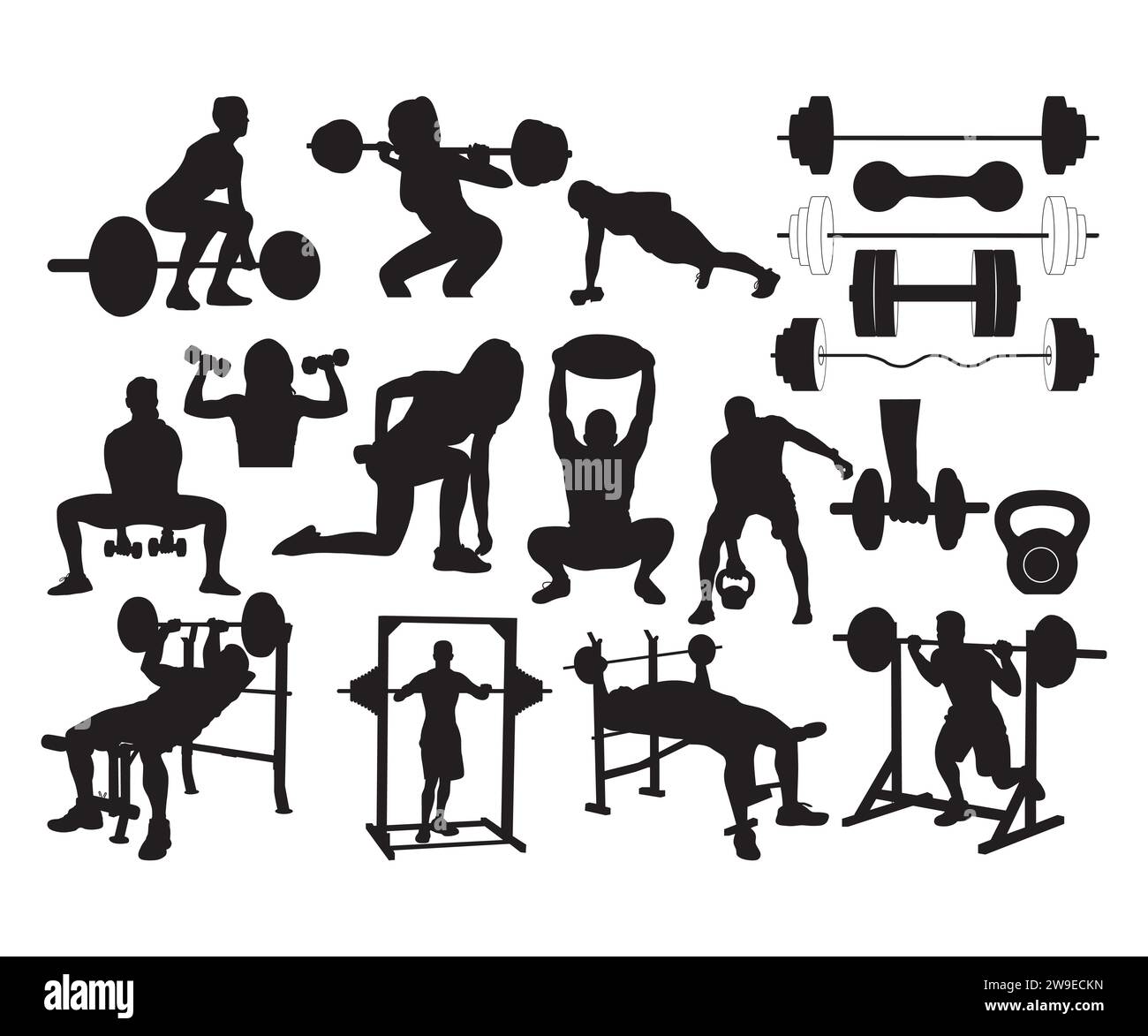 Weight Lifting Weight Lifting Svg Bundle Weight Lifting Women Gym Silhouette Weight Lifting
