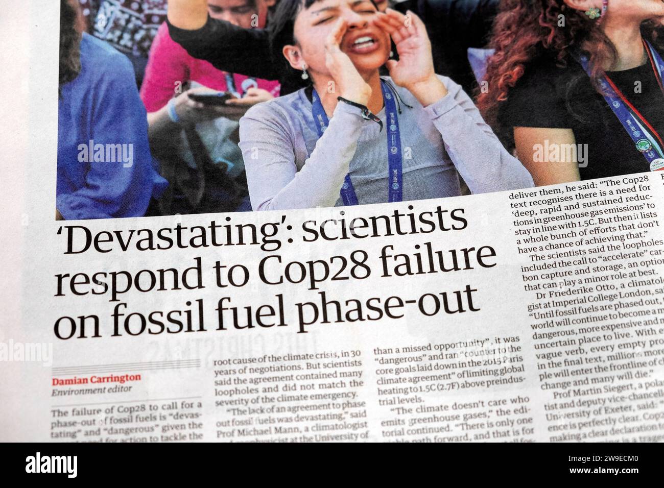 'Devastating': scientists respond to Cop28 failure on fossil fuel phase-out' Guardian newspaper ...