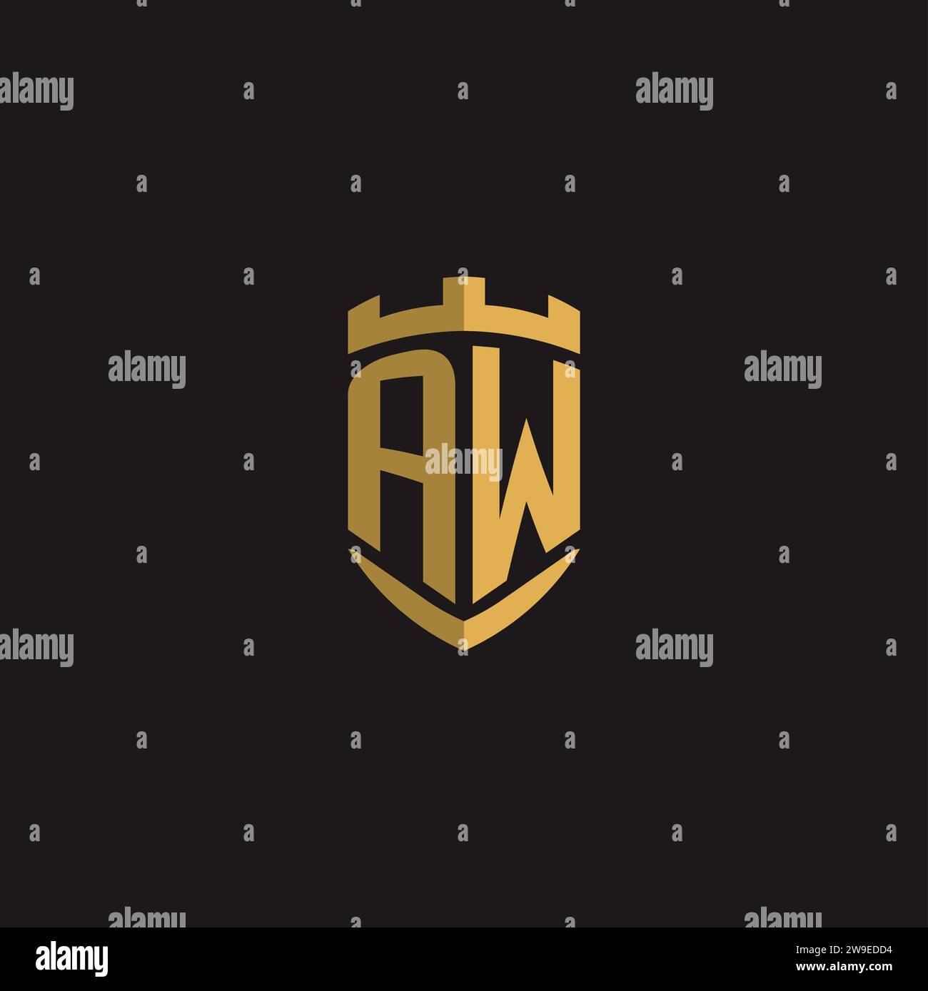 Logo initial letters aw vector vectors hi-res stock photography and ...