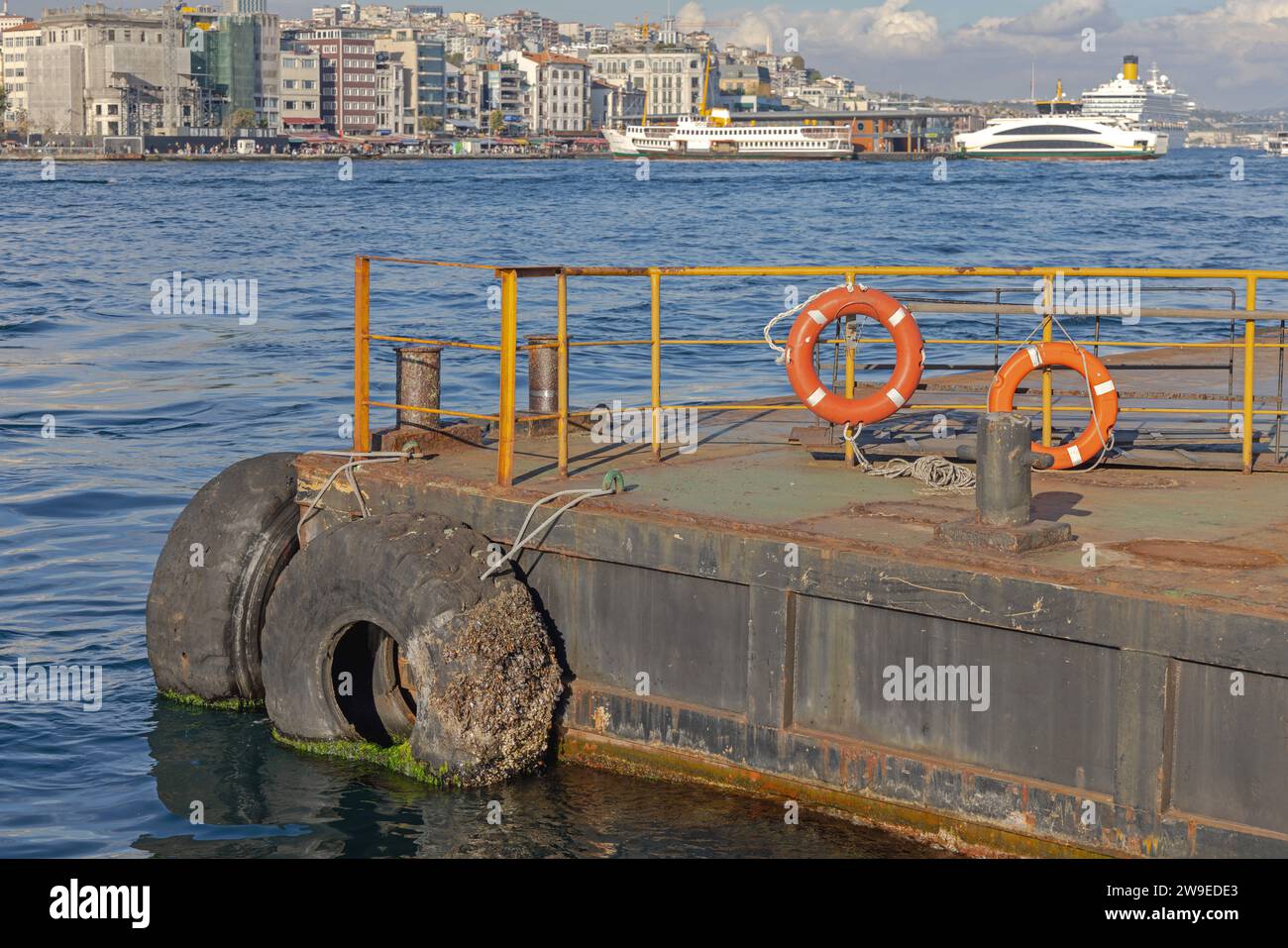 Floating Dock for Ferry Boat Mooring in Istanbul Turkey Stock Photo - Alamy
