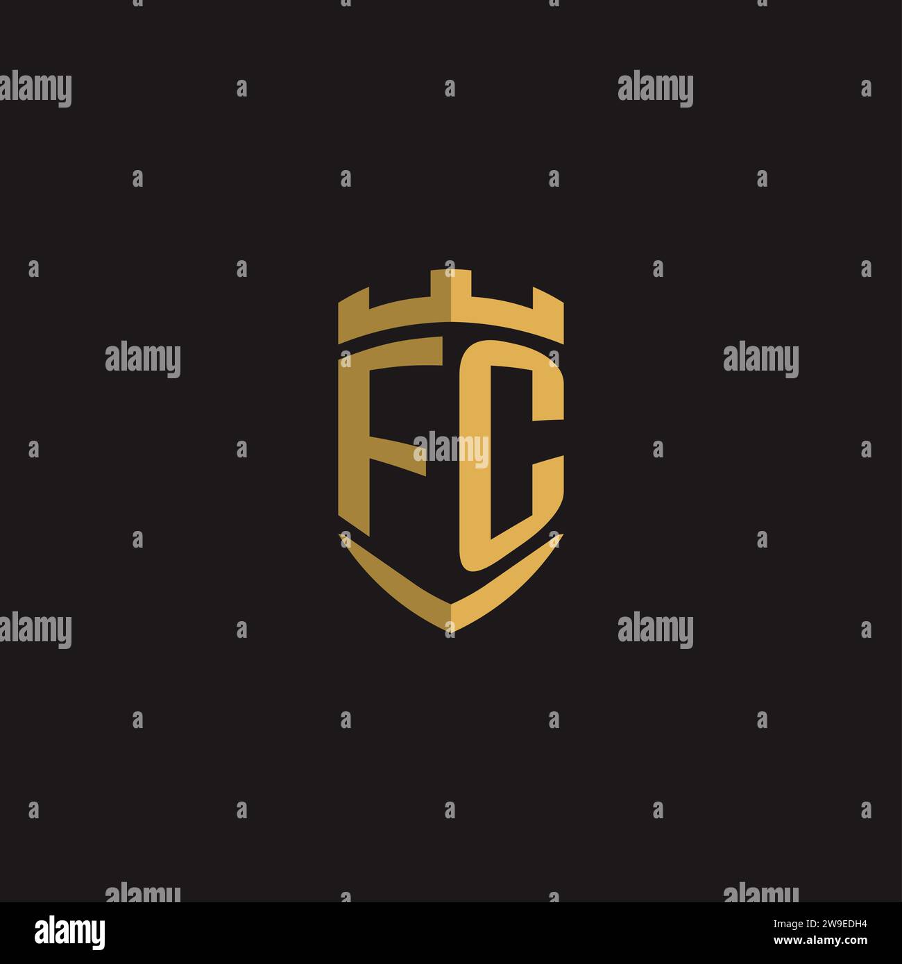 Initials FC logo monogram with shield style design vector graphic Stock Vector Image & Art - Alamy