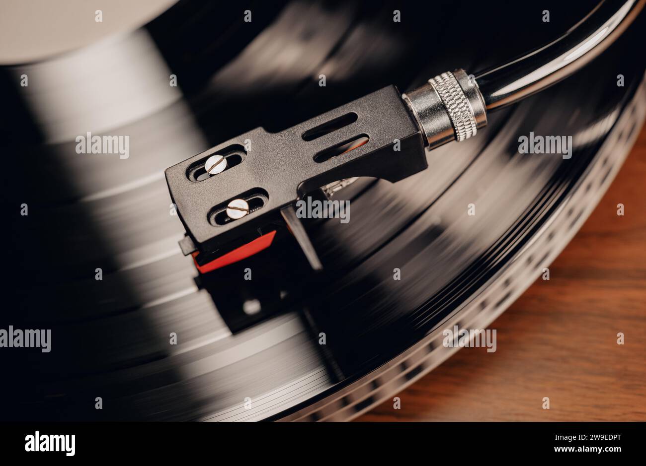 Classic stylus needle traces grooves vinyl record. Music nostalgia ...