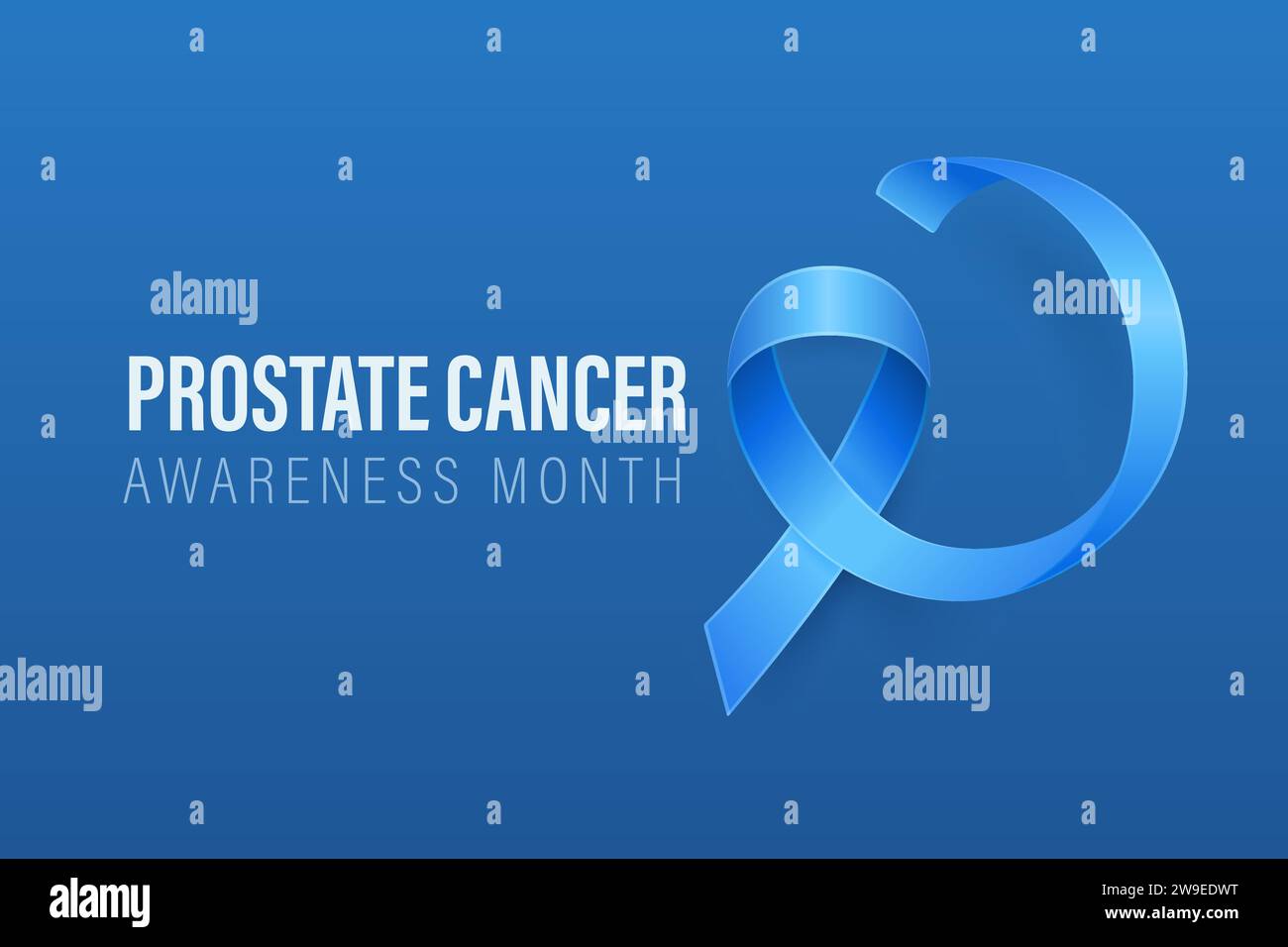 Prostate Cancer Banner, Card, Placard with Vector 3d Realistic Blue ...