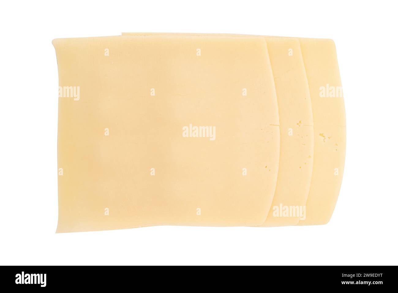 slices of cheese isolated on white background, pieces of sliced gouda ...