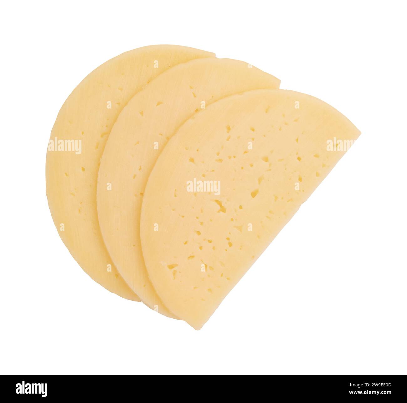 folded slices of cheese isolated on white background with clipping path ...