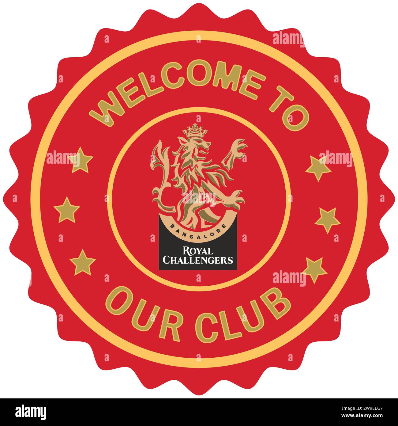 Welcome to Royal Challengers Bangalore our club Colorful stamp and seal ...