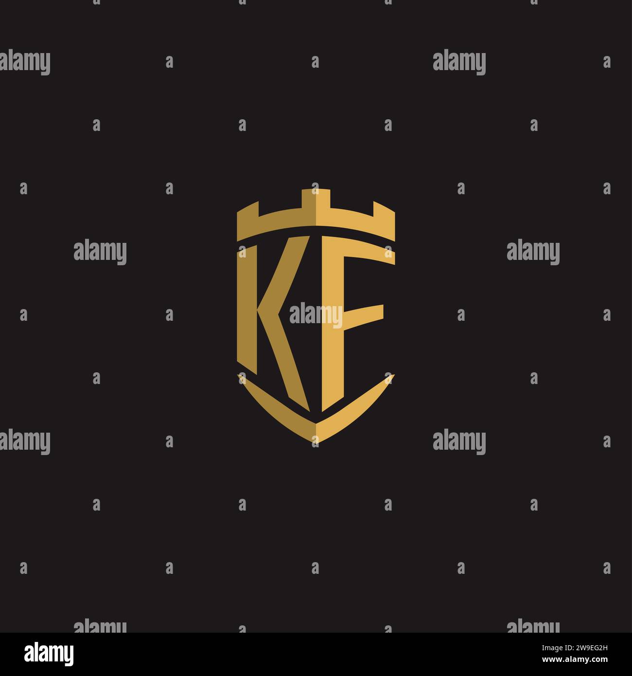 Initials KF logo monogram with shield style design vector graphic Stock Vector Image & Art - Alamy