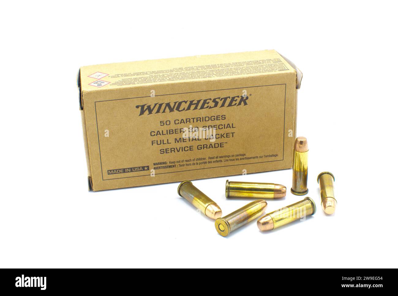 Ocala, FL November 23, 2023 Winchester brand 50 caliber cartridge full ...