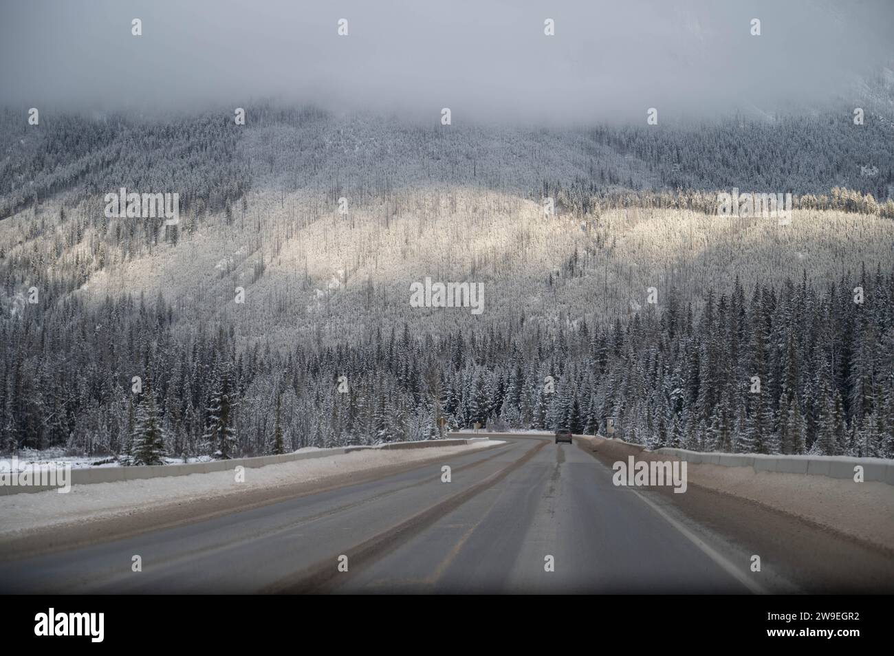 Driving though British Colombia in Winter Stock Photo - Alamy