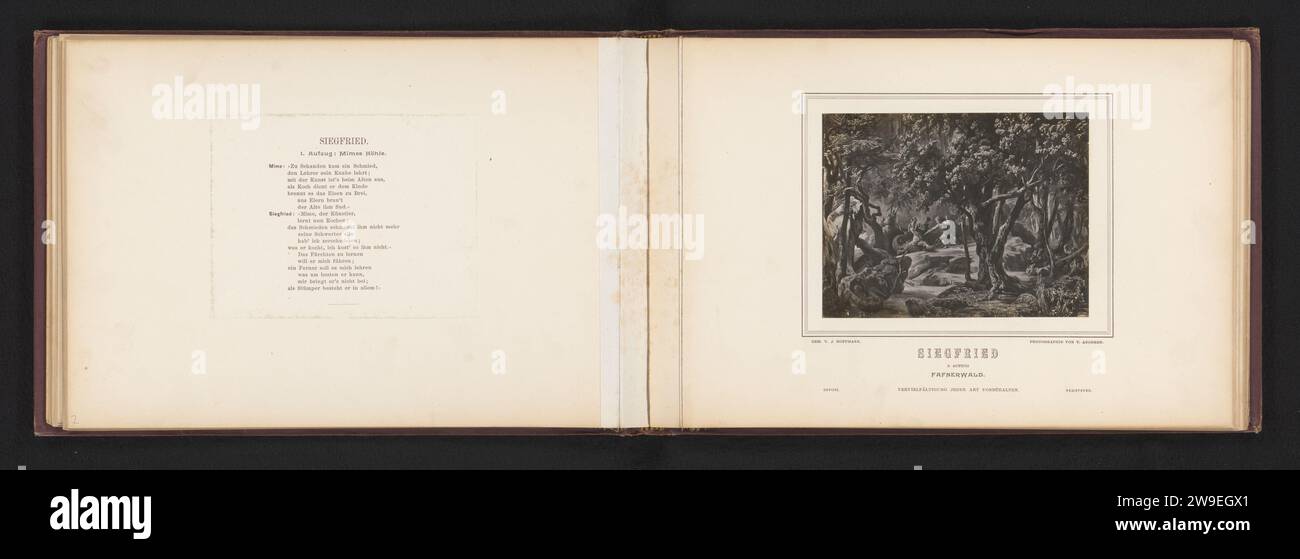 Photo production of a painting, representing Siegfried beats Fafner ...