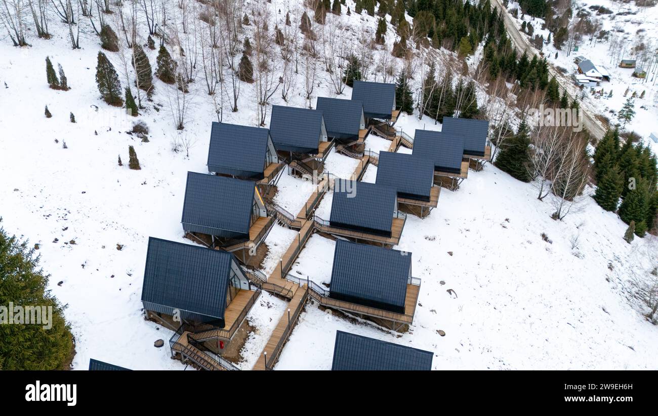 Chalet a frame roof winter hi-res stock photography and images - Alamy