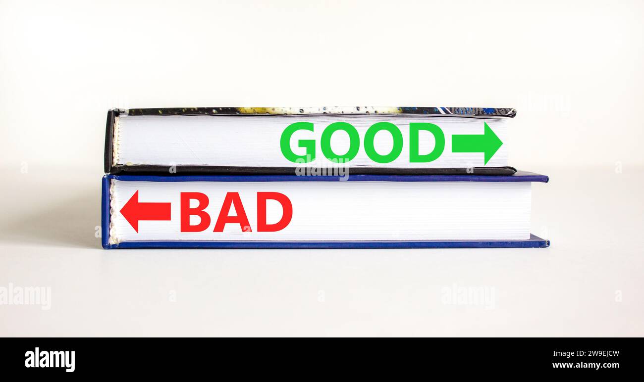 Good or bad symbol. Concept word Good or Bad on beautiful books ...