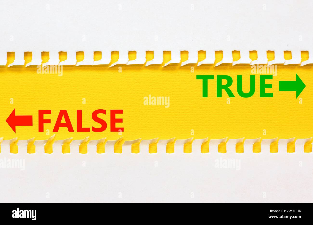 True or false symbol. Concept word True or False on beautiful yellow ...