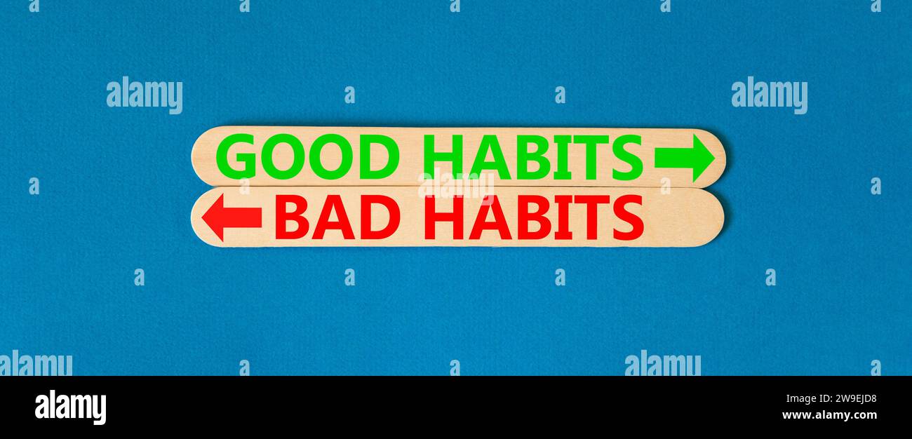 Good or bad habits symbol. Concept word Good habits Bad habits on ...