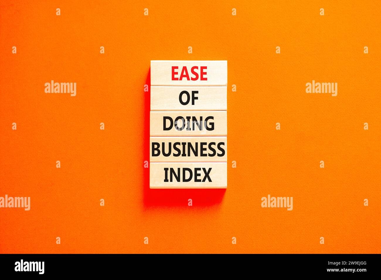 Ease of doing business index symbol. Concept words Ease of doing business index on wooden blocks ...
