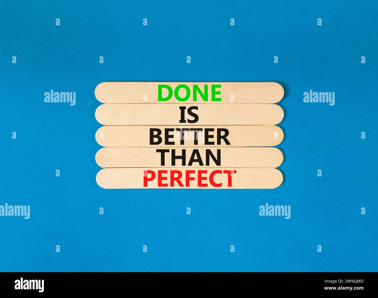Done is better than perfect symbol. Concept words Done is better than ...