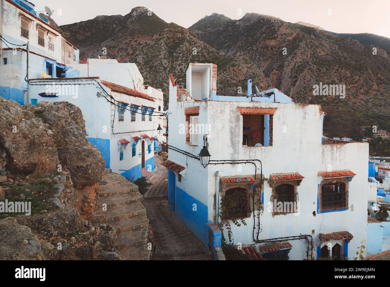 Chefchaouen, a Moroccan mountain village situated in northwest Morocco ...