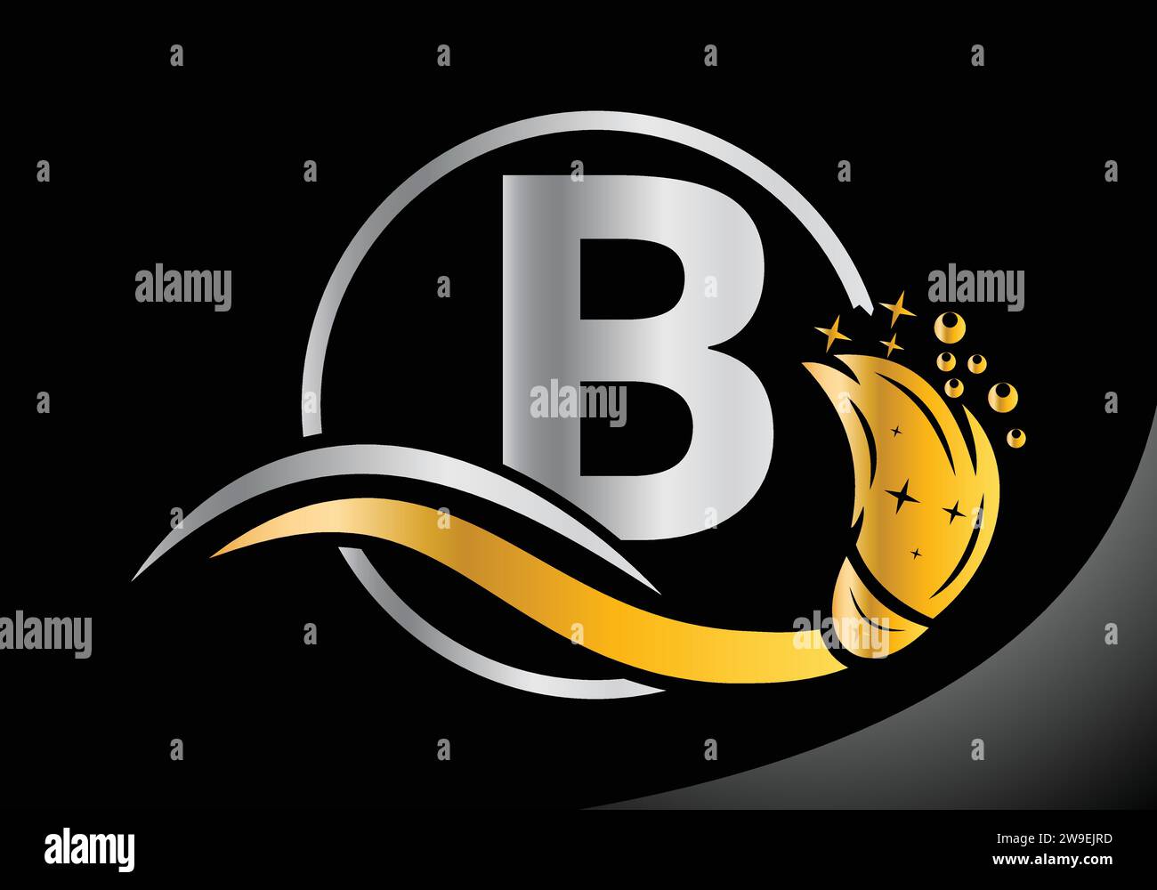 Letter B Cleaning logo, Cleaning brush logo Design Vector Template ...