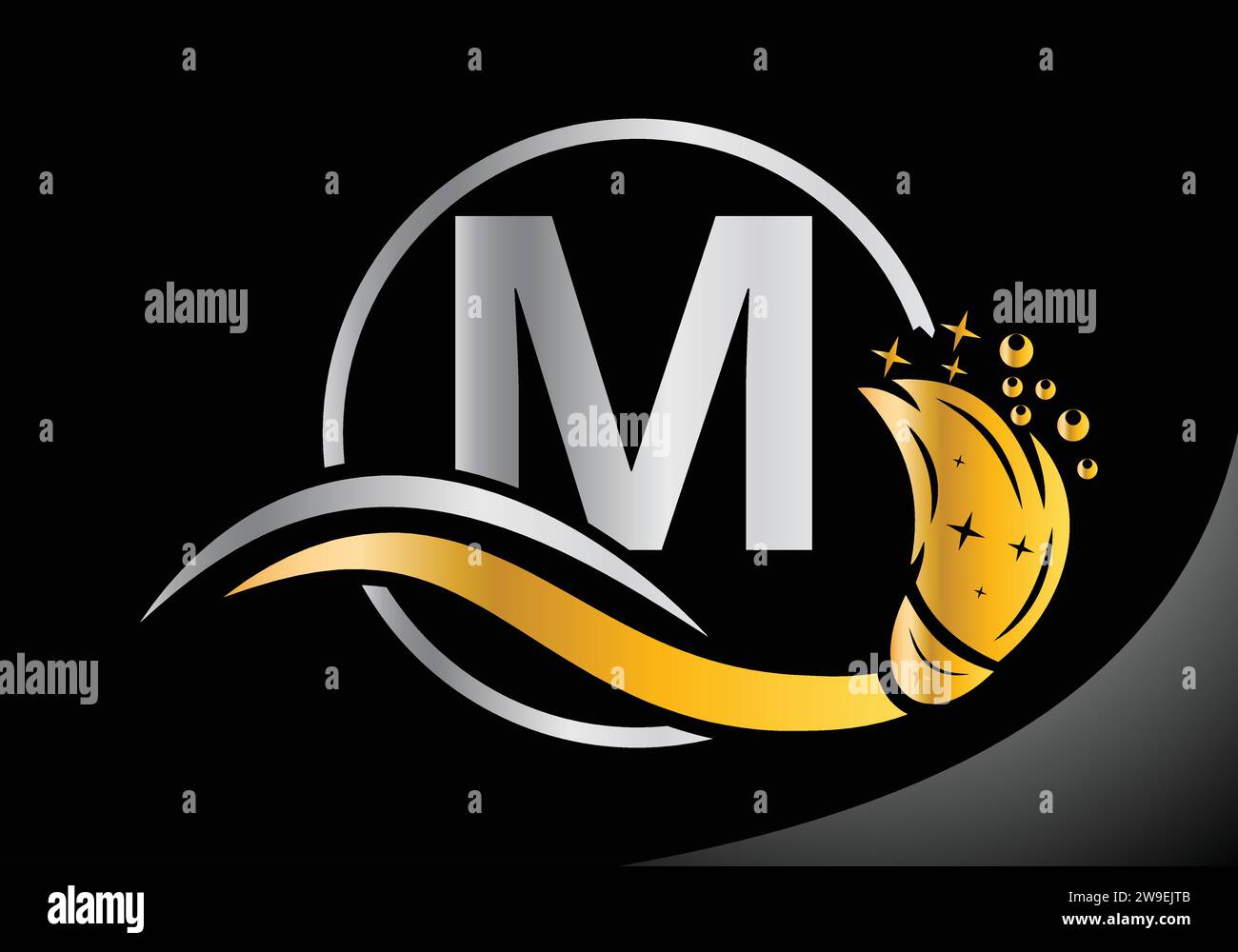 Letter M Cleaning logo, Cleaning brush logo Design Vector Template ...