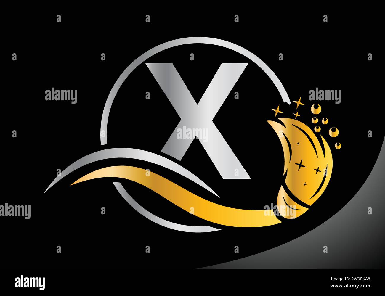 Letter X Cleaning logo, Cleaning brush logo Design Vector Template ...