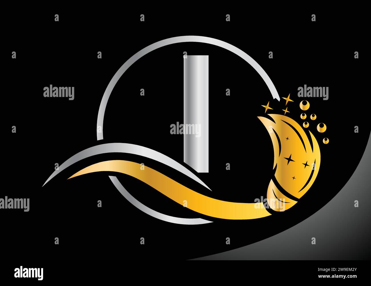 Letter I Cleaning logo, Cleaning brush logo Design Vector Template ...