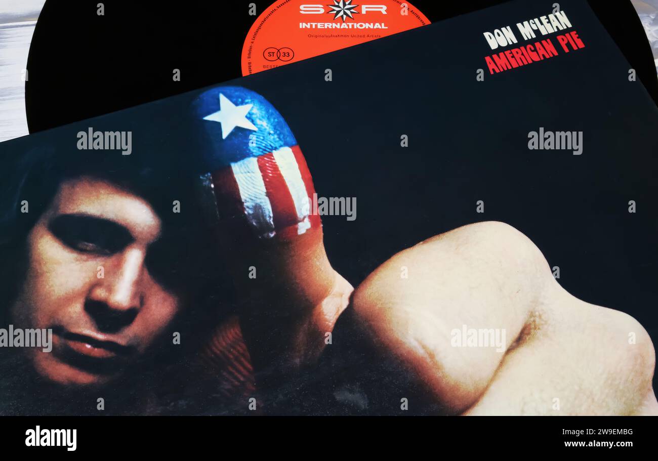 Viersen, Germany - May 9. 2023: Closeup of singer Don McLean vinyle ...