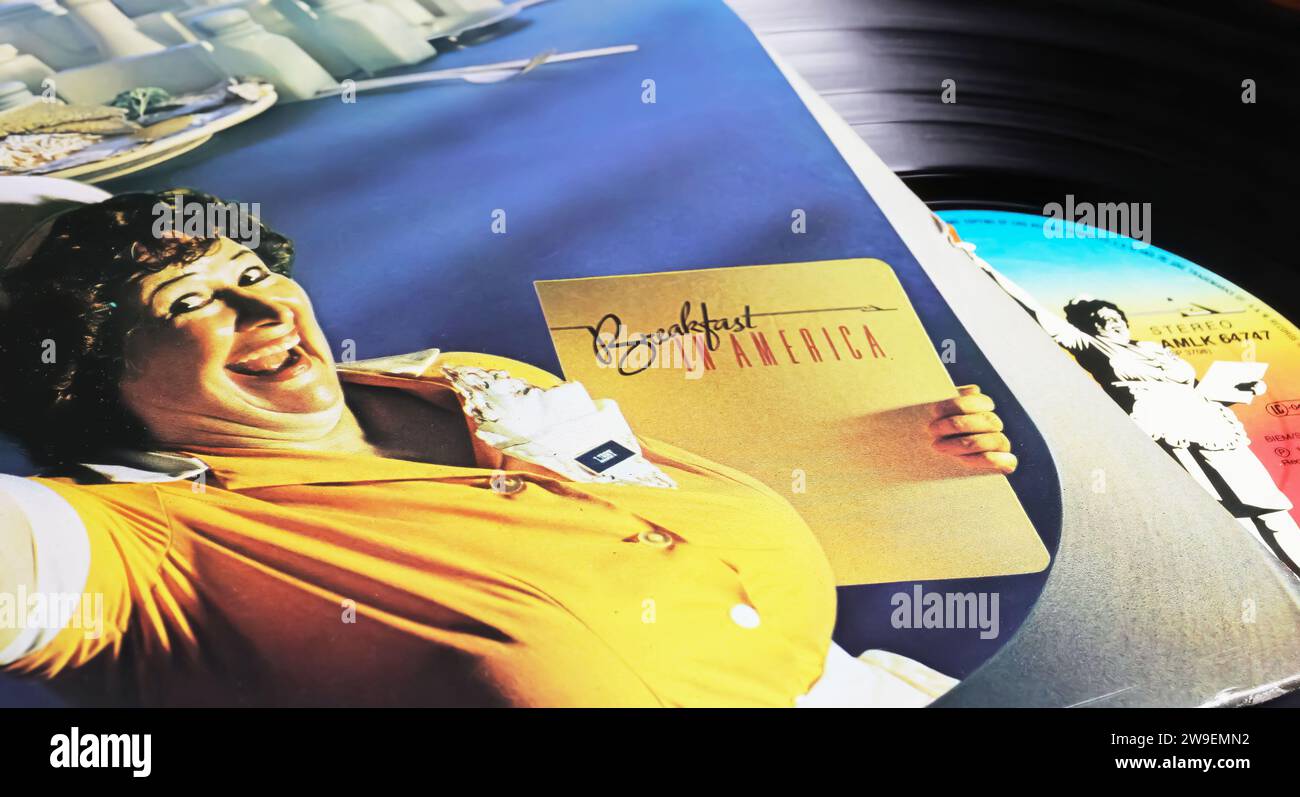 Viersen, Germany - May 9. 2023: Closeup of band Supertramp hit album ...