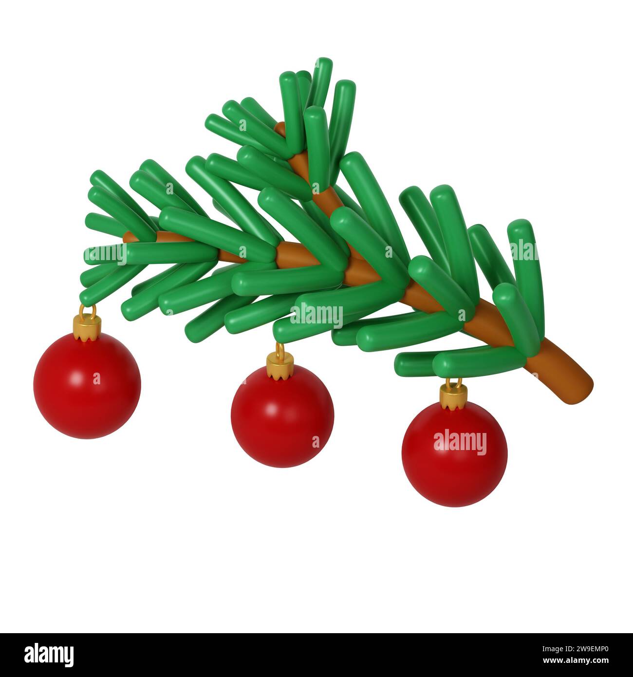 3d green lush spruce branch isolated render abstract evergreen tree Cut ...