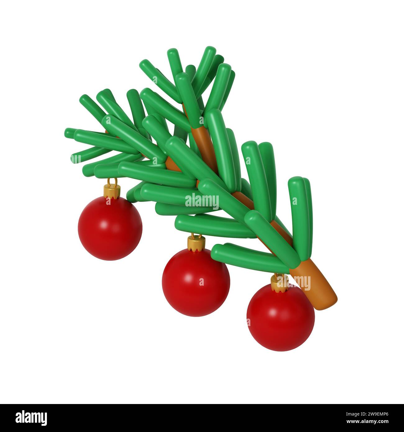 3d green lush spruce branch isolated render abstract evergreen tree Cut ...