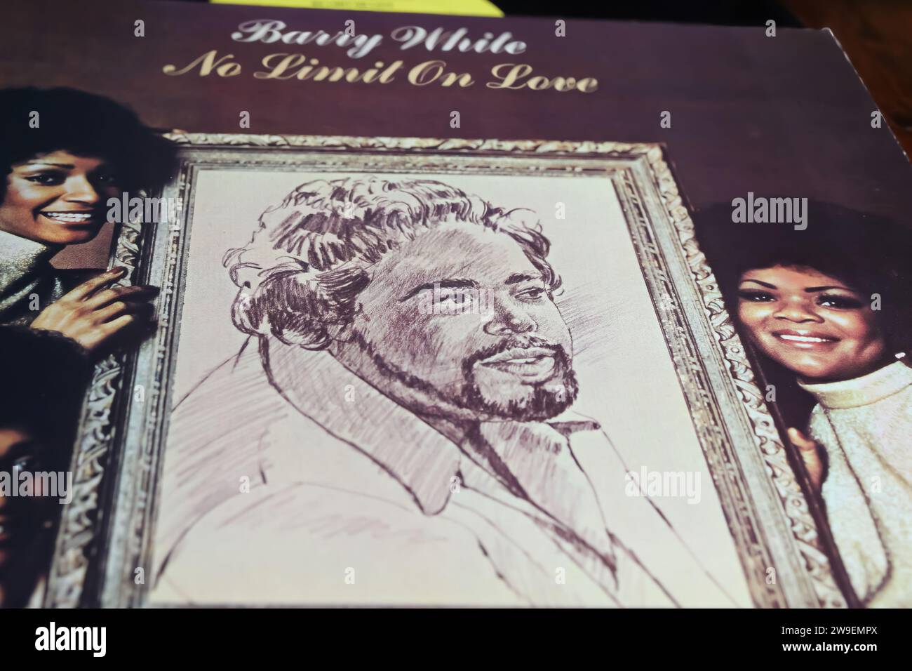 Viersen, Germany - May 9. 2023: Closeup of singer Barry White vinyl ...