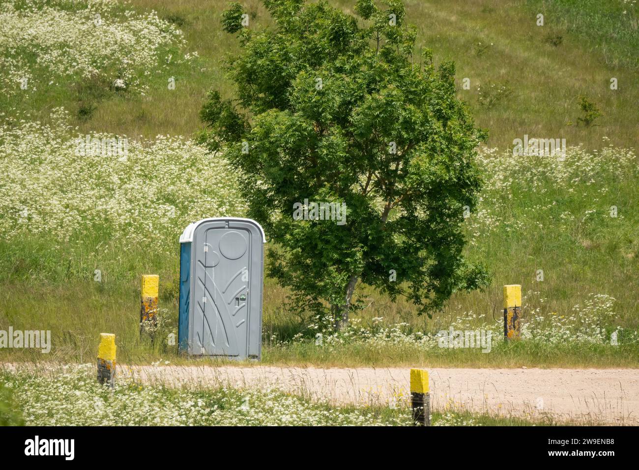 a portable self-contained toilet in countryside Stock Photo - Alamy