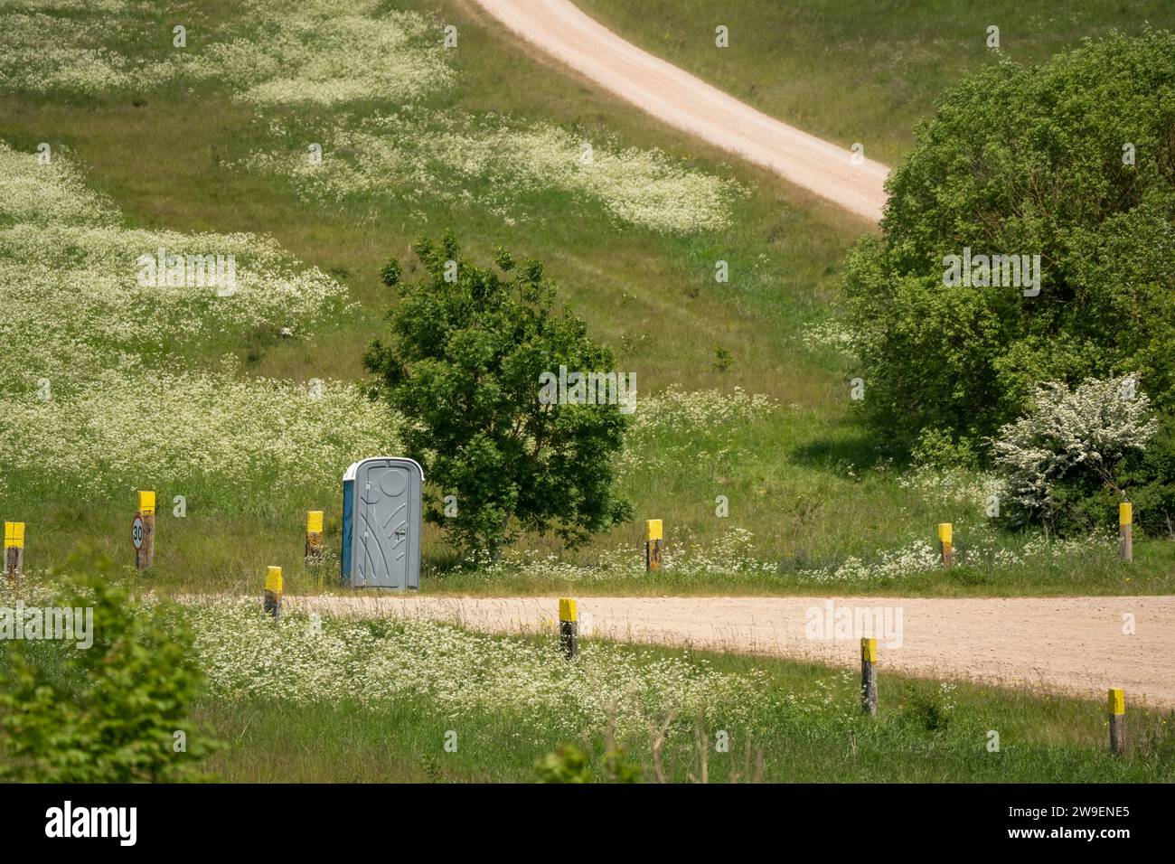 a portable self-contained toilet in countryside Stock Photo - Alamy