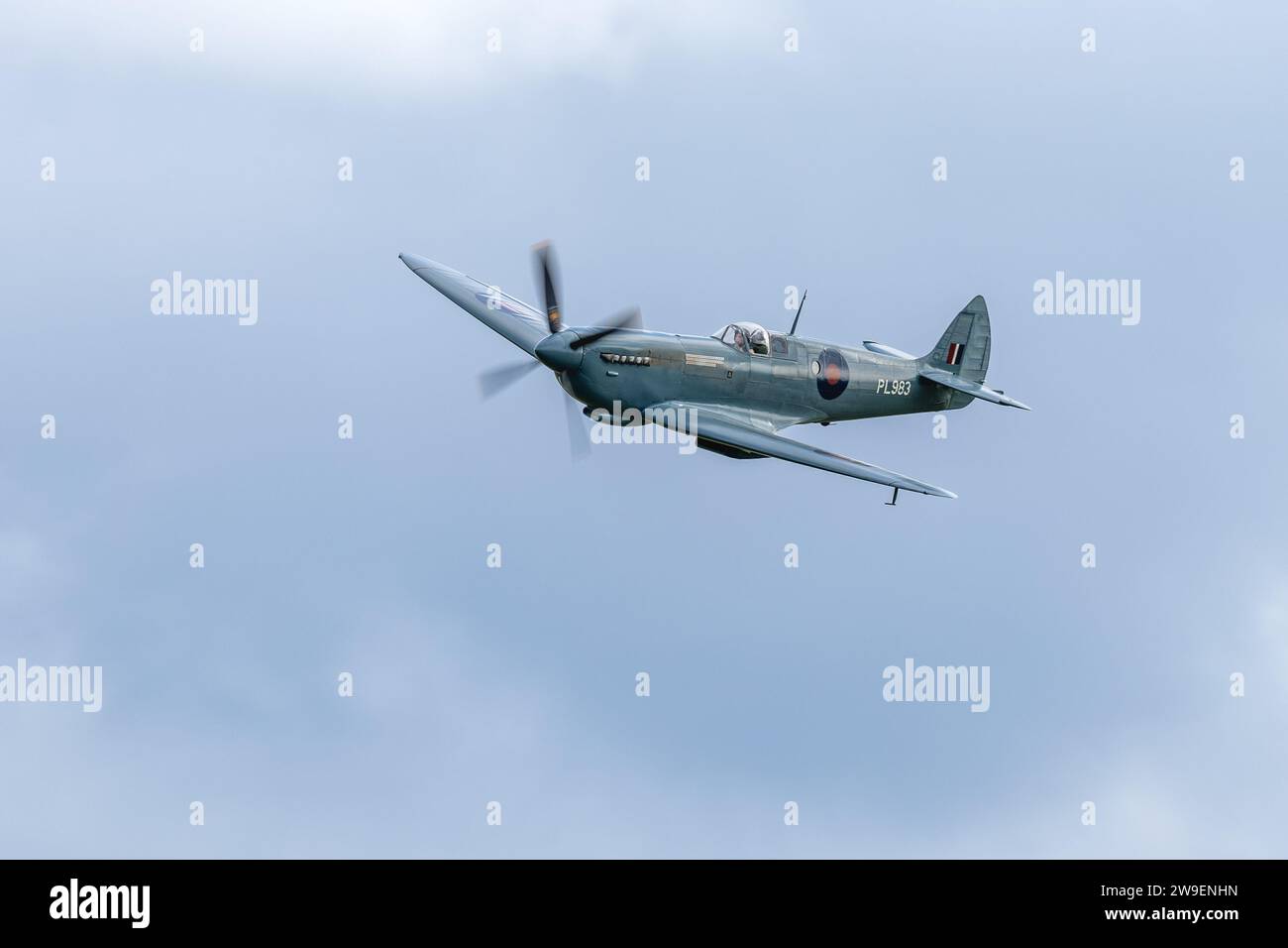 Supermarine Spitfire PRXI PL983 (G-PRXI) airborne at Shuttleworth Race ...